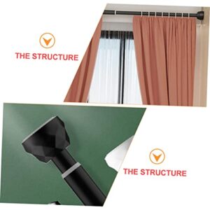 Vaguelly Telescopic Rod Hanging Coat Rack Wall Mounted Collapsible Wall Drying Rack Wall Mounted Holder Iron Pipe Brackets Curtain Rod Metal Pipe Bracket Nail-free Clothing Hanger Black