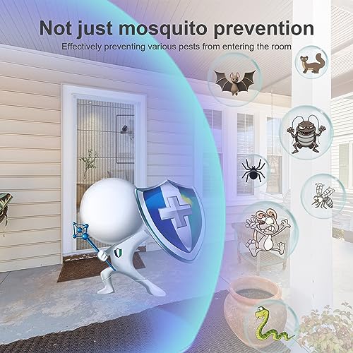 Sliding Mesh Screen Door, French Door, Retractable Screen Door,Mosquito Proof with Ventilation and Customizable Size (White)