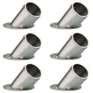 bevel angle flange base metal curtain rod shower curtain holders pipe supports shower curtain rod holders rod bracket support curtain rod pole end flange holder (6pcs)