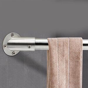 Bevel Angle Flange Base Metal Curtain Rod Shower Curtain Holders Pipe Supports Shower Curtain Rod Holders Rod Bracket Support Curtain Rod Pole End Flange Holder (6Pcs)