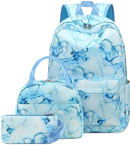 CAMTOP School Backpack for Girls Boys Teens Bookbag Set Tie Dye Kids Backpack 3 In 1,School Bags with Lunch Box Pencil Case