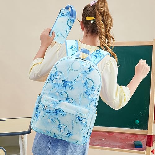 CAMTOP School Backpack for Girls Boys Teens Bookbag Set Tie Dye Kids Backpack 3 In 1,School Bags with Lunch Box Pencil Case