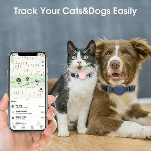 SimpleThings Waterproof Airtag Dog Collar Holder, Anti-Lost Protective Case Cover Compatible with Apple Airtag GPS Tracker, Silicone Air Tag Holder Designed for Cats Dogs Collars