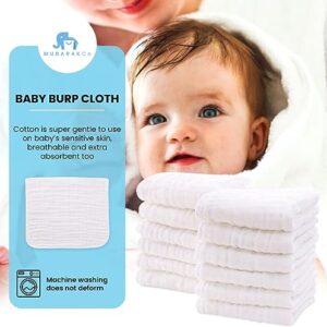 Mubarak Co Pack of 10 Burp Cloths for Both Baby Girl & Baby Boy -Our burping Cloths for Babies are Large 20'' by 10' Super Absorbent Burpy Cloths for Unisex