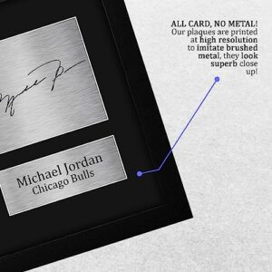 HWC Trading Michael Jordan Framed Gift Signed Printed Autograph Chicago Bulls Photo Display - US Letter Size