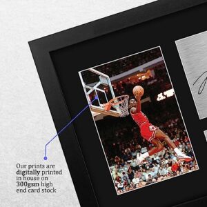 HWC Trading Michael Jordan Framed Gift Signed Printed Autograph Chicago Bulls Photo Display - US Letter Size