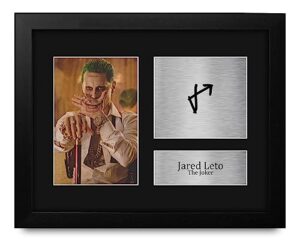 hwc trading jared leto suicide squad the joker framed gifts printed signed autograph picture for movie memorabilia fans - us letter size