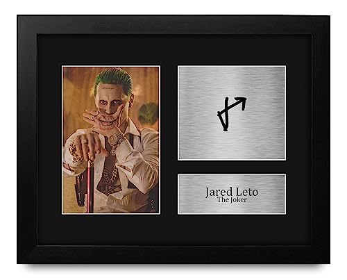 HWC Trading Jared Leto Suicide Squad The Joker Framed Gifts Printed Signed Autograph Picture for Movie Memorabilia Fans - US Letter Size