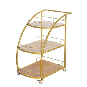 temkin bar cart bottle wine rack,all purpose shelving, 3 tier serving trolley, metal mesh storage units (b brown wooden board) (a brown wooden board)