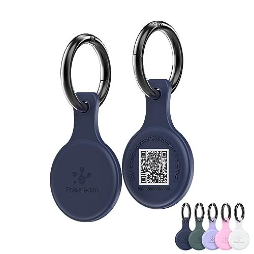 PawsRealm NFC & QR Code Pet ID Tag, Silicone Silent Dog Tag, Cat Name Tag, Personalized Customized Dog Tag, Modifiable Pet Online Profile, Instant Pet Location Alert Email, Anti-Lost Function