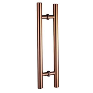 sucheta modern entrance door handle,modern steel push pull door handle,for sliding glass shower barn door,interior exterior door,easy to install (color: rose gold,size: 80 x 50cm)