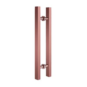 sucheta modern square entry door handle,modern steel push pull door handle,for sliding glass shower barn door,interior exterior door,hardware included (color: rose gold,size: 120 x 90cm)