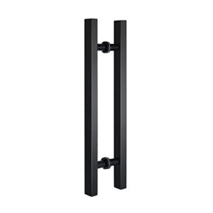 sucheta modern square entry door handle,modern steel push pull door handle,for sliding glass shower,barn door,interior exterior door,hardware included (color: black,size: 120 x 90cm)