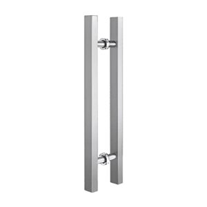 sucheta modern square entry door handle,modern steel push pull door handle,for sliding glass shower,barn door,interior exterior door,hardware included (color: silver,size: 80 x 50cm)