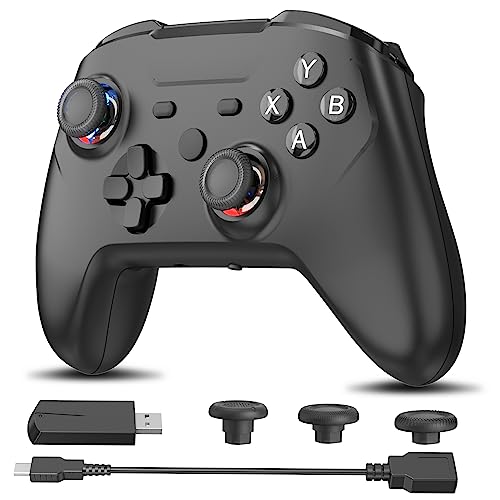 DOBE 𝙎𝙩𝙚𝙖𝙢 𝘾𝙤𝙣𝙩𝙧𝙤𝙡𝙡𝙚𝙧, Wireless Gaming Controller for Steam/Steam Deck/PC Windows/PS3, PC Gamepad with Adjustable Dual Vibration & Headphone Jack (Battery Required)