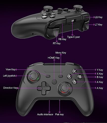 DOBE 𝙎𝙩𝙚𝙖𝙢 𝘾𝙤𝙣𝙩𝙧𝙤𝙡𝙡𝙚𝙧, Wireless Gaming Controller for Steam/Steam Deck/PC Windows/PS3, PC Gamepad with Adjustable Dual Vibration & Headphone Jack (Battery Required)