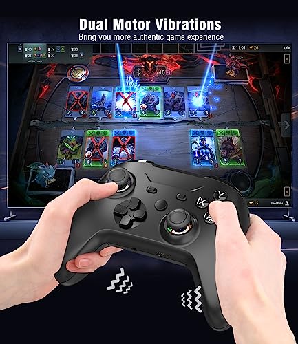 DOBE 𝙎𝙩𝙚𝙖𝙢 𝘾𝙤𝙣𝙩𝙧𝙤𝙡𝙡𝙚𝙧, Wireless Gaming Controller for Steam/Steam Deck/PC Windows/PS3, PC Gamepad with Adjustable Dual Vibration & Headphone Jack (Battery Required)