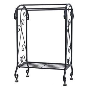 kcelarec freestanding towel racks, 3-tier indoor outdoor floor blanket holder for bedroom bathroom organizer