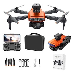 drone with 4k hd fpv camera,quadcopter folding aerial drone wifi remote control toy, gift for boys and girls, with altitude hold function headless mode start speed (orange)