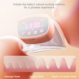 Electric Breast Pump, Hands Free Breast Pump for Breastfeeding Moms, Leak Proof Wearable Breast Pump, Breast Pump with 3 Modes, 9 Levels, Low Noise, Pain Free, USB C Charging