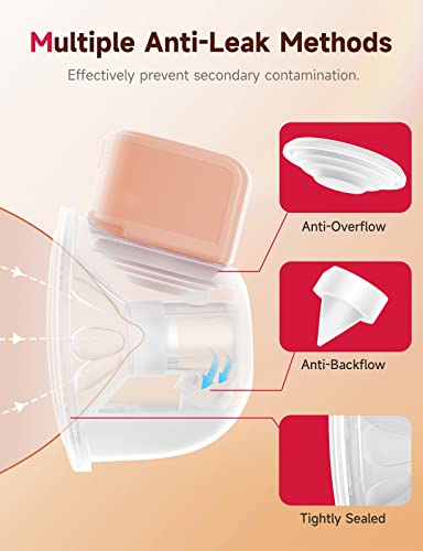 Electric Breast Pump, Hands Free Breast Pump for Breastfeeding Moms, Leak Proof Wearable Breast Pump, Breast Pump with 3 Modes, 9 Levels, Low Noise, Pain Free, USB C Charging