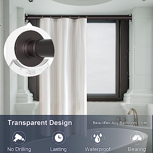 Uigos Shower Curtain Rod Holder - Easy Installation - No Drilling Required, Transparent Wall Mount Rod Retainer, Premium Design, 4 Pieces (Rod Not Included)