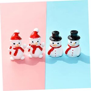 Abaodam 60 Pcs Mini Snowman DIY Snow Globes Embellishments for Crafting Cake Decor Miniatures for Crafts Tiny Ornaments Christmas Mini Snowman Figures Birthday Party Supplies Charm