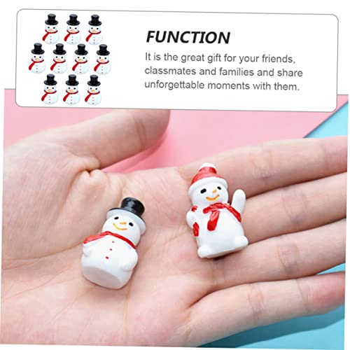 Abaodam 60 Pcs Mini Snowman DIY Snow Globes Embellishments for Crafting Cake Decor Miniatures for Crafts Tiny Ornaments Christmas Mini Snowman Figures Birthday Party Supplies Charm