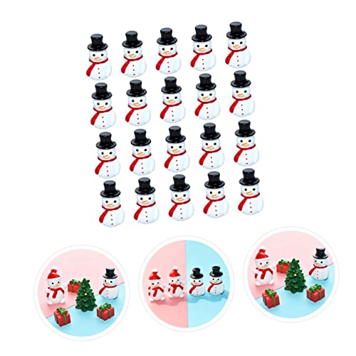 Abaodam 60 Pcs Mini Snowman DIY Snow Globes Embellishments for Crafting Cake Decor Miniatures for Crafts Tiny Ornaments Christmas Mini Snowman Figures Birthday Party Supplies Charm