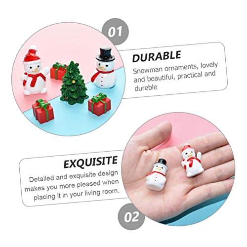 Abaodam 60 Pcs Mini Snowman DIY Snow Globes Embellishments for Crafting Cake Decor Miniatures for Crafts Tiny Ornaments Christmas Mini Snowman Figures Birthday Party Supplies Charm