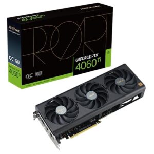 asus proart geforce rtx™ 4060 ti 16gb oc edition gddr6 graphics card (pcie 4.0, 16gb gddr6, dlss 3, hdmi 2.1a, displayport 1.4a)