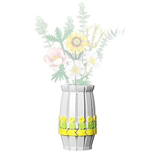 Vase for Lego Flower Bouquet 10280, Flower Vase Building Kit, Vase Container Building Blocks Model for Display Bouquet Arrangement Home Decoration, Vase Only