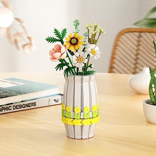 Vase for Lego Flower Bouquet 10280, Flower Vase Building Kit, Vase Container Building Blocks Model for Display Bouquet Arrangement Home Decoration, Vase Only