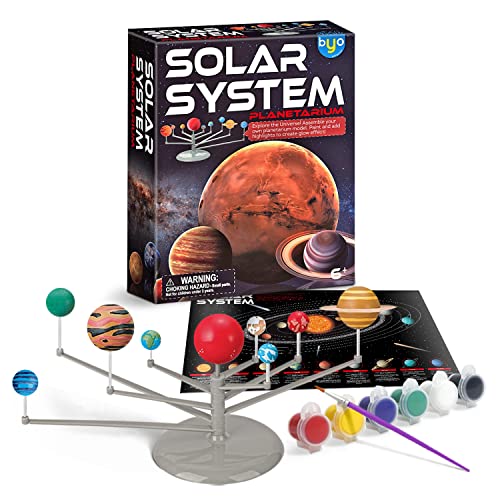 Solar System Model Kit DIY Space Toy 8 Planets for Kids Solar System Toys 3D Space Planet Art & Craft Educational Toys with Painted Brush & Paints Birthday Gifts for Boys & Girls