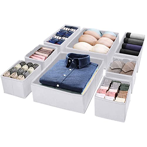 PHILISENMALL 8pcs Drawer Storage Organizer Versatile Sturdy Storage Box for Socks Underwear Bra