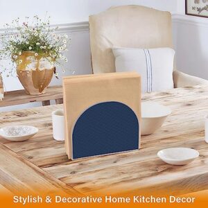 Kigai Napkin Holder for Table Blue Pattern Clear Paper Towel Napkin Holders Standing Napkin Dispenser for Kitchen, Bathroom, Dining Table, Countertop