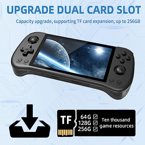 SUPERFLEX Powkiddy X55 Handheld Game Console, 5.5 inch 16G+64G Large Screen Retro Games Consoles Built-in 10000 Classic Games Handheld Portable Game Consoles, Built-in 64 Emulators&4000mAh Battery