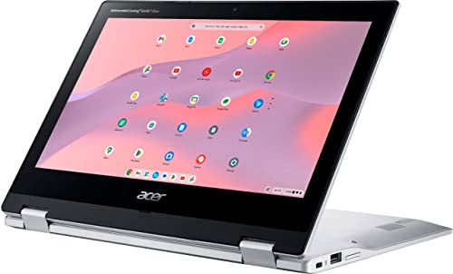 acer Flagship 2 in 1 Touchscreen Chromebook 11.6" HD Student Business Laptop, MediaTek MT8183C 8-Core Processor, 4GB RAM, 64GB eMMC, WiFi 5, Webcam, Bluetooth, Chrome OS, Silver w/GM Accessory