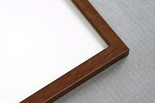 26x38 Frame Brown Solid Wood Picture Frame Width 0.75 Inches | Interior Frame Depth 0.5 Inches | Mogano Traditional Photo Frame Complete with UV Acrylic, Foam Board Backing & Hanging Hardware