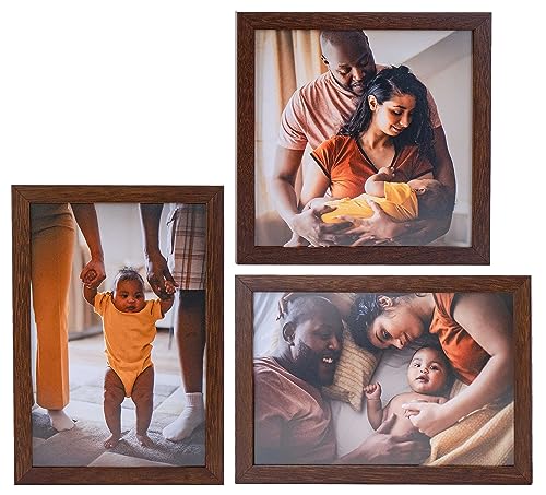 26x38 Frame Brown Solid Wood Picture Frame Width 0.75 Inches | Interior Frame Depth 0.5 Inches | Mogano Traditional Photo Frame Complete with UV Acrylic, Foam Board Backing & Hanging Hardware