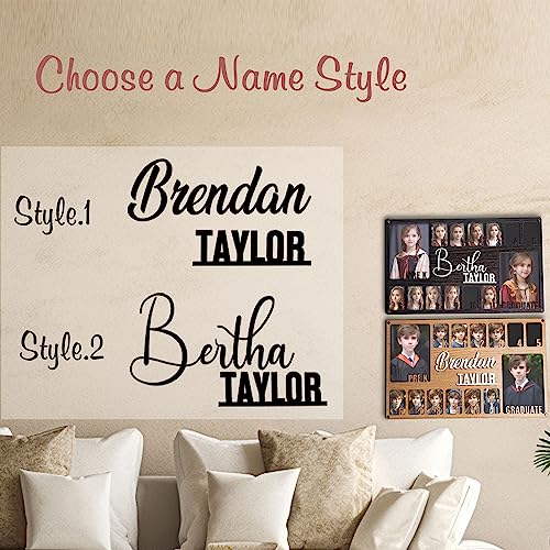 Handance Personalized School Years Picture Frame Pre K -12, Name Custom Wood School Days Graduation Photo Display Frame Cool Graduation Gifts