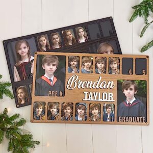 Handance Personalized School Years Picture Frame Pre K -12, Name Custom Wood School Days Graduation Photo Display Frame Cool Graduation Gifts