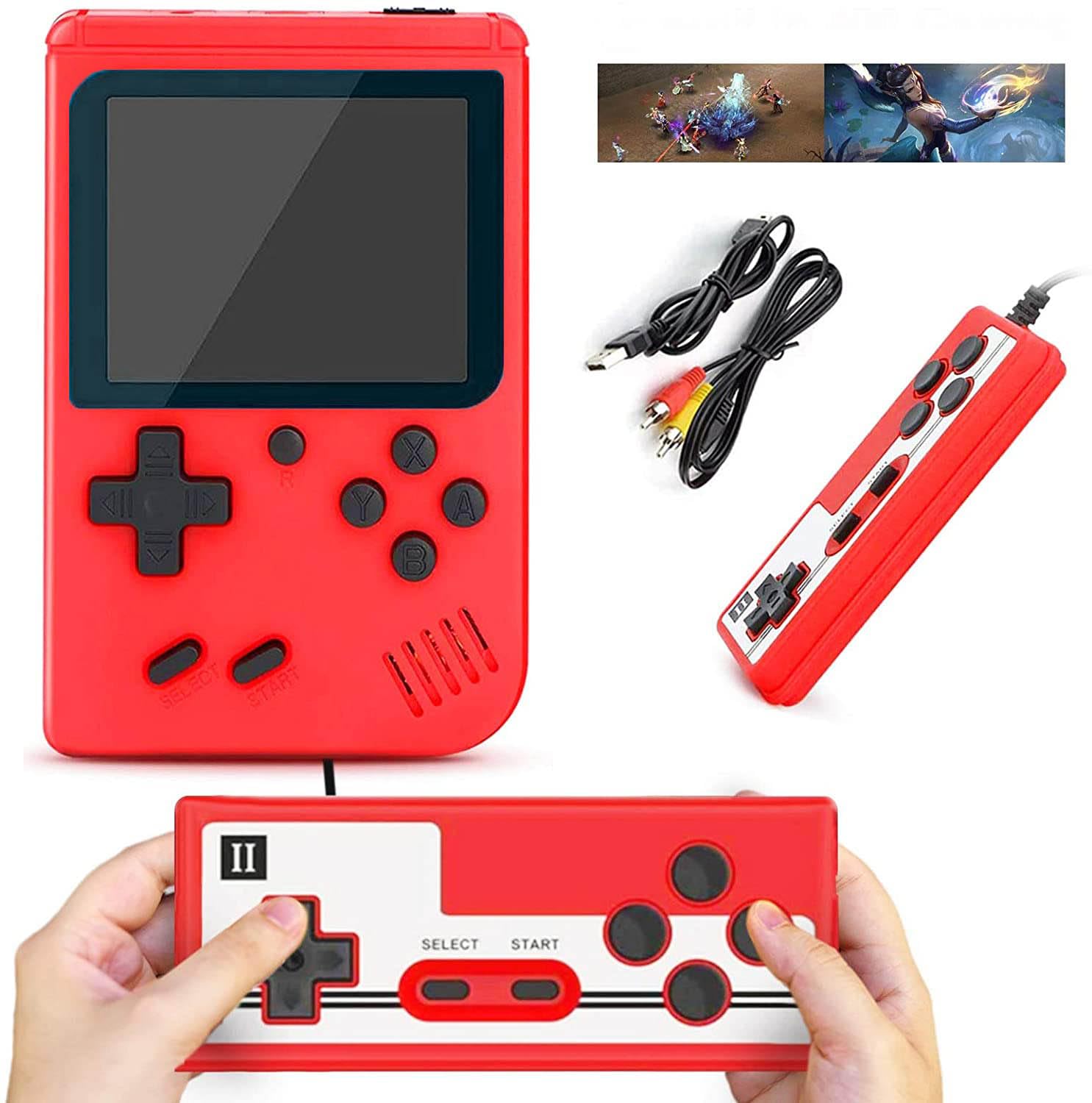 Handheld Game Console, Portable Retro Video Game Console with 400 Classical FC Games, 3.0-Inches LCD Screen, 1020mAh Rechargeable Battery, Retro Game Console Support for Connecting TV and Two Players