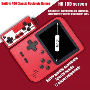 Handheld Game Console, Portable Retro Video Game Console with 400 Classical FC Games, 3.0-Inches LCD Screen, 1020mAh Rechargeable Battery, Retro Game Console Support for Connecting TV and Two Players