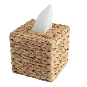 1 Piece Wicker Napkin Holder Square Napkin Tray Wicker Storage Basket Towel Holder Wicker Basket Wicker Towel Basket Hand Towel Storage Tray Napkin Basket Tissue Dispenser with Lid