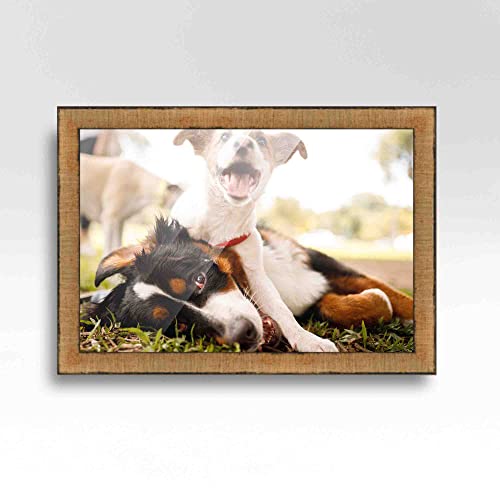 18x16 Frame Gold Rustic Solid Wood Picture Frame Width 1.25 Inches | Interior Frame Depth 0.5 Inches | Rustique Gold Traditional Photo Frame Complete with UV Acrylic, Foam Board Backing & Hanging