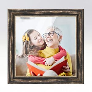 10x10 Frame Silver Real Wood Picture Frame Width 1.5 Inches | Interior Frame Depth 0.5 Inches | Gavin Modern Photo Frame Complete with UV Acrylic, Foam Board Backing & Hanging Hardware