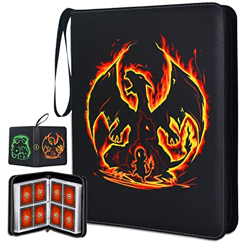 LIMSTDIC Card Binder for Pokemon Cards, 4 Pockets Up to 400 Cards Binder Compatible with Pokemon Trading Cards, MTG Cards, Portable Waterproof Card Storage Bag with Sleeves for Game Cards Collection