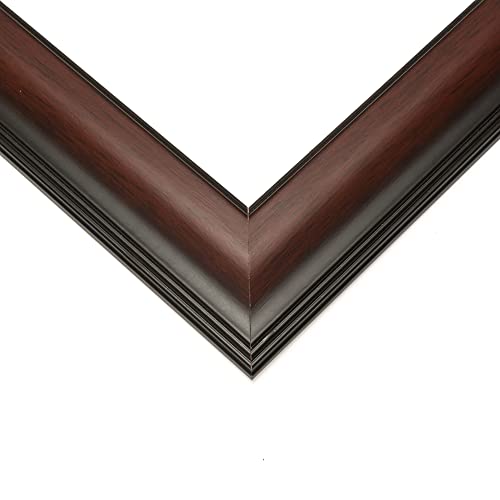 10x10 Rounded Brown Real Wood Picture Frame Width 1.5 Inches | Interior Frame Depth 0.5 Inches | Chaps Modern Photo Frame Complete with UV Acrylic, Foam Board Backing & Hanging Hardware