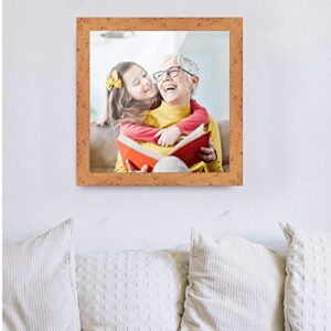 10x10 Frame Beige Real Wood Picture Frame Width 1.25 Inches | Interior Frame Depth 0.5 Inches | Mastic Distressed Photo Frame Complete with UV Acrylic, Foam Board Backing & Hanging Hardware